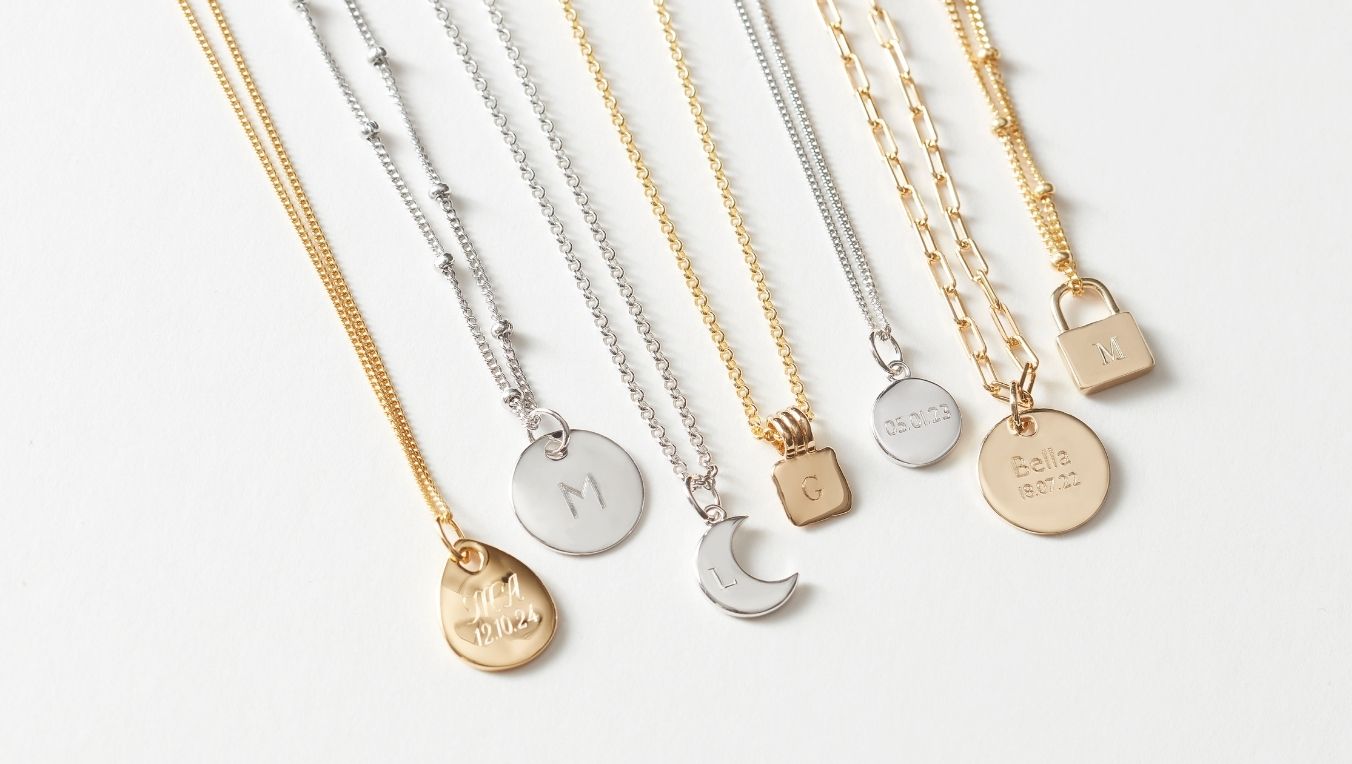Engraved Necklaces | Gold Engraved Necklaces | Silver Engraved ...