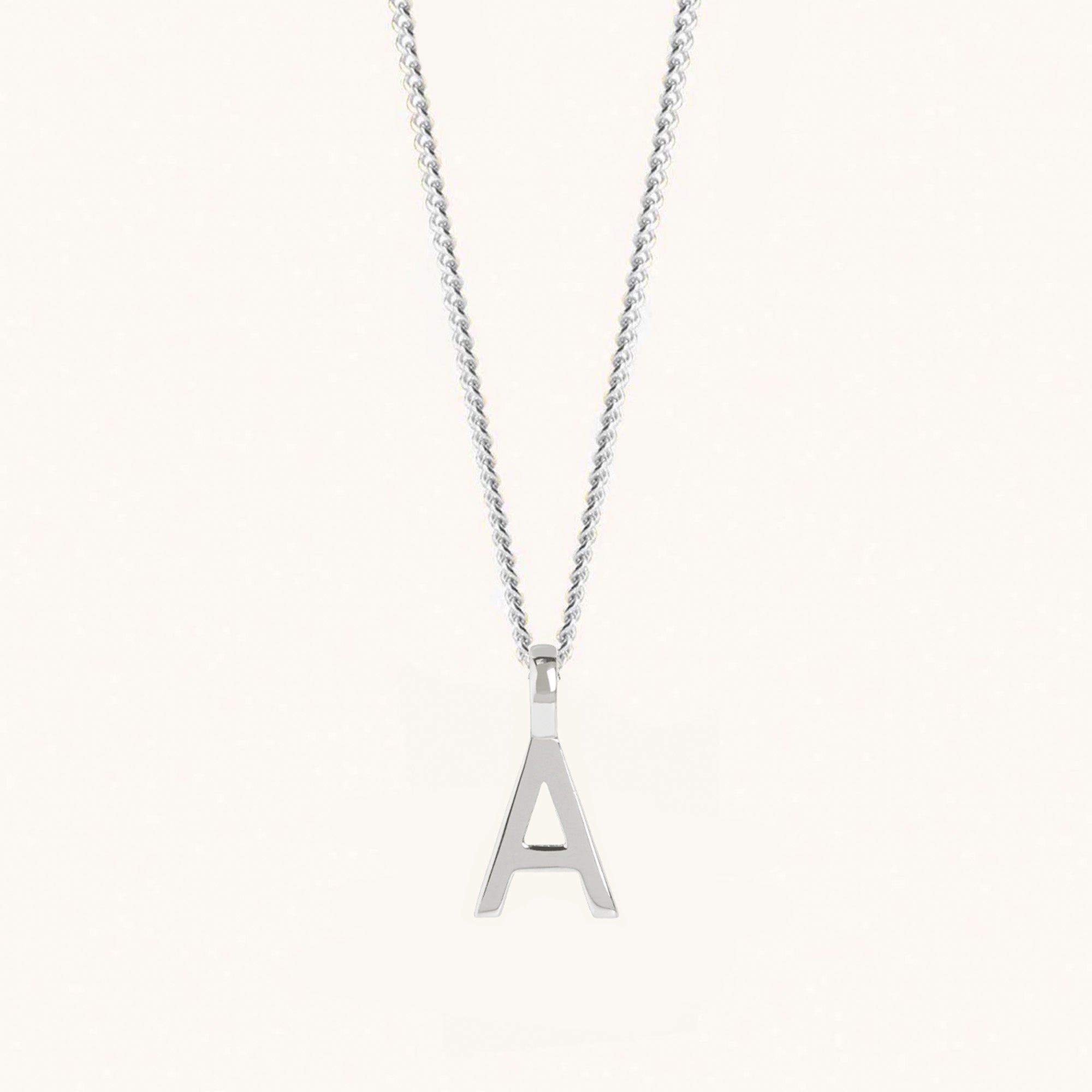 Letter, Sterling Silver, Women's Necklace with Curb Chain – Muru Jewellery