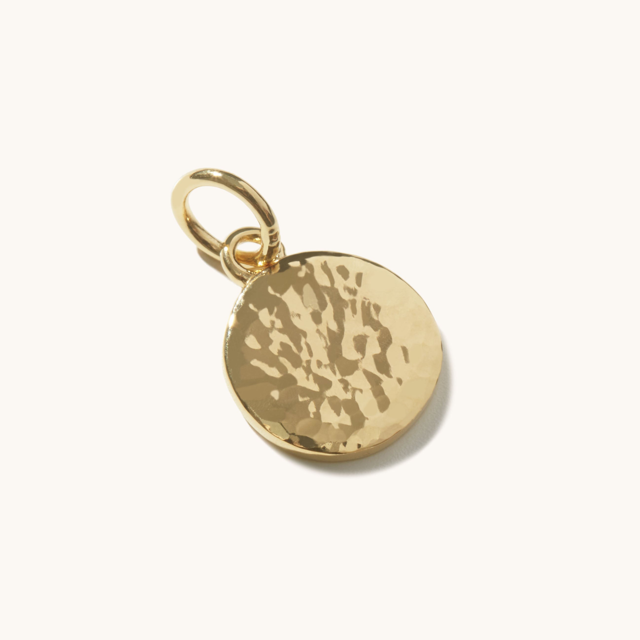 Small Disc Pendant in Hammered Gold | Engraved Pendant | Muru – Muru ...